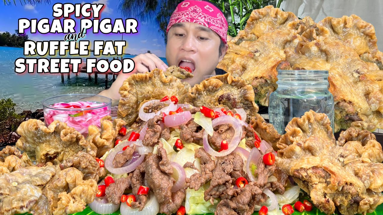 Spicy Pigar Pigar and Ruffle Fat Filipino Street Food Mukbang - YouTube
