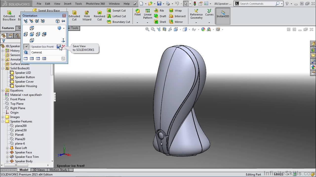 SolidWorks - Rendering and Visualization Tutorial | Saving A View - YouTube