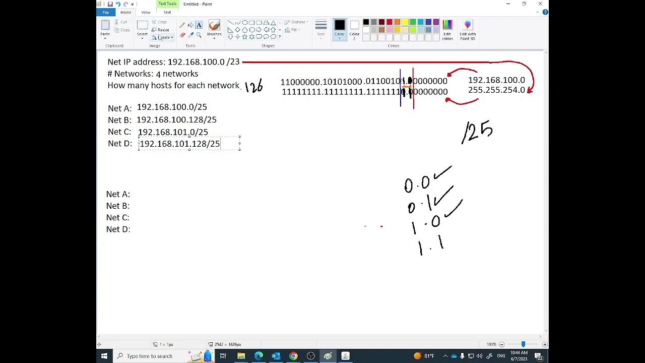 Subnetting based on # of required Networks Example 2 - YouTube