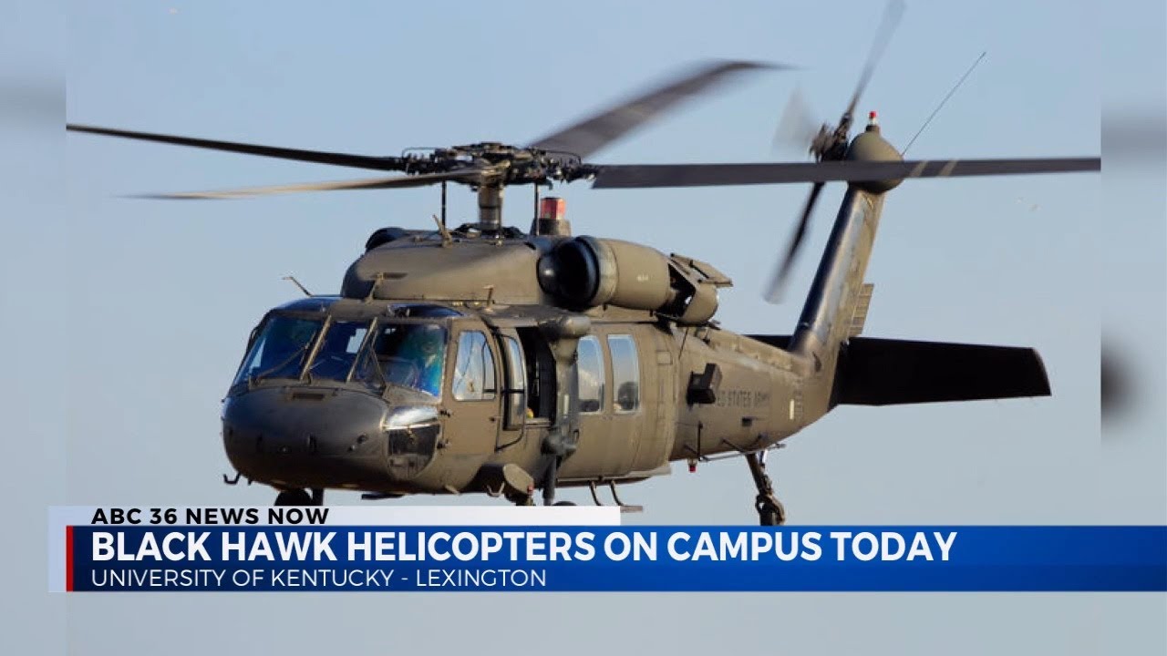 Black Hawk helicopters display on UK's campus - YouTube