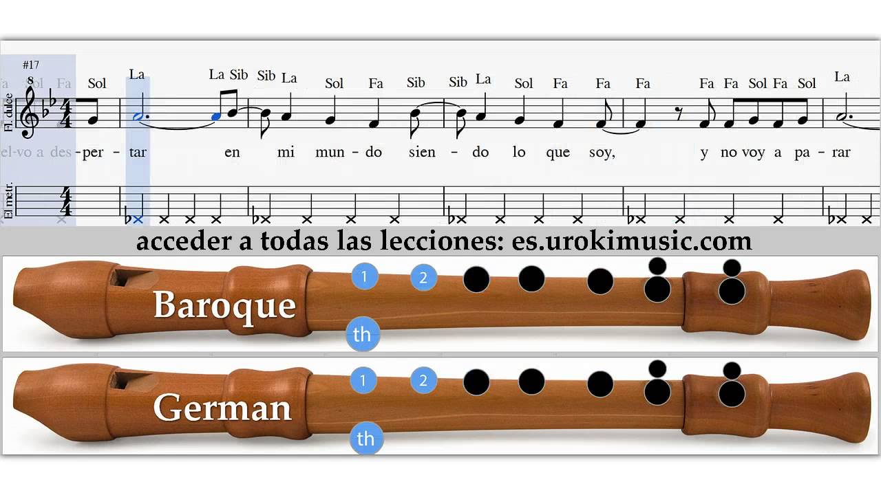 Como Tocar en la Flauta Dulce Violetta - En mi Mundo - Notas musicales ...
