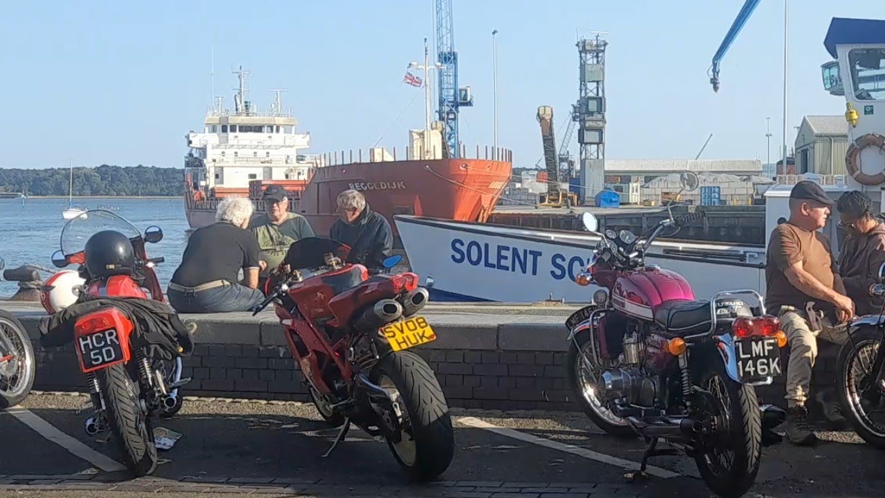 June Bike Night on Poole Quay with Reggedijk Cargo Ship - YouTube