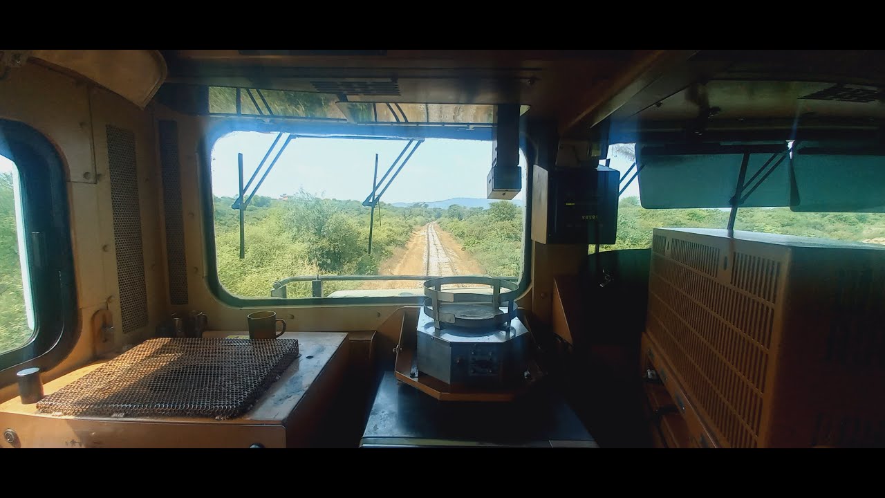 Live view from Locomotive Cab train journey from Train driver cab front ...