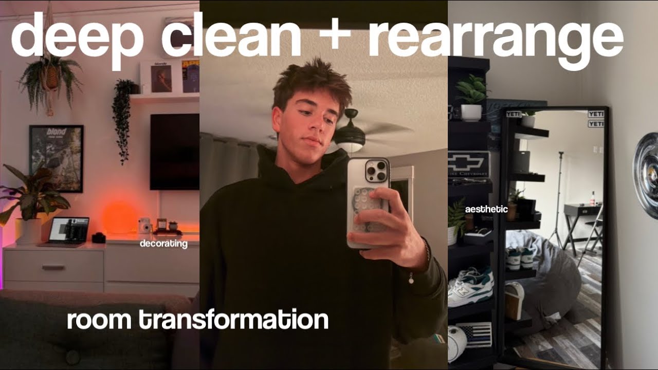 deep clean + rearrange my room with me - YouTube