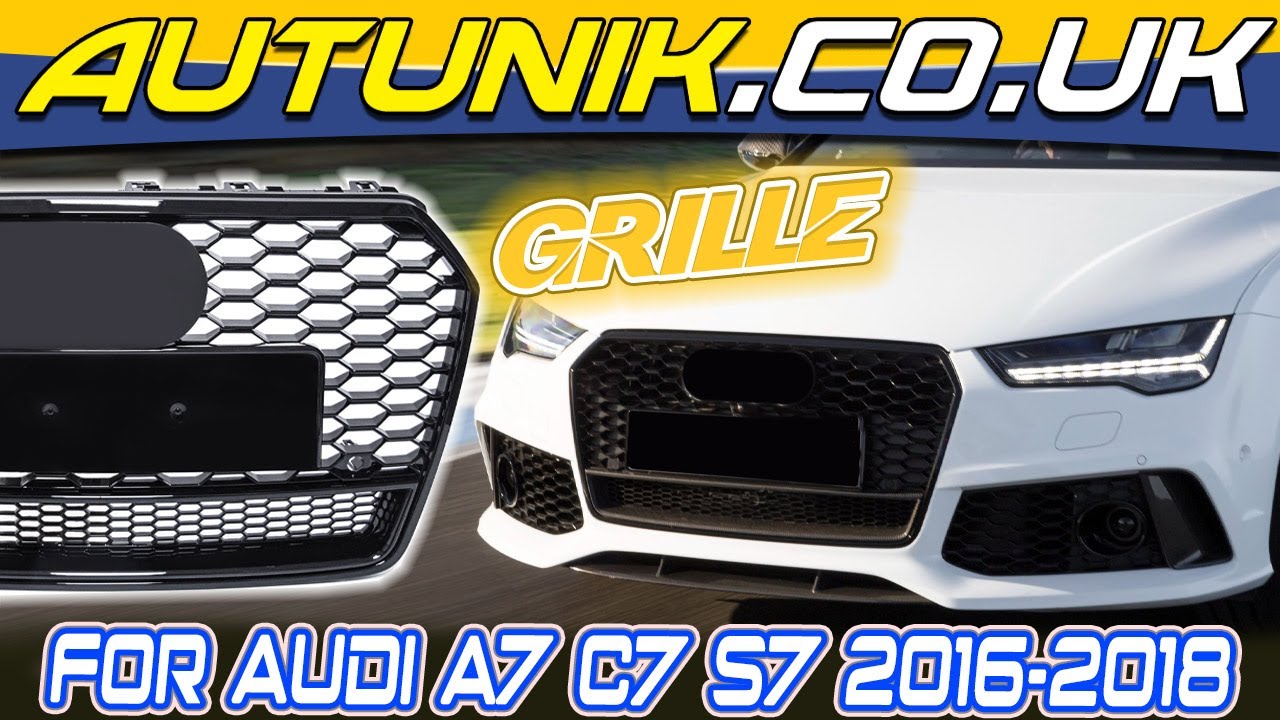 RS7 Style Honeycomb Front Bumper Grille Radiator Grill For 2016-2018 ...