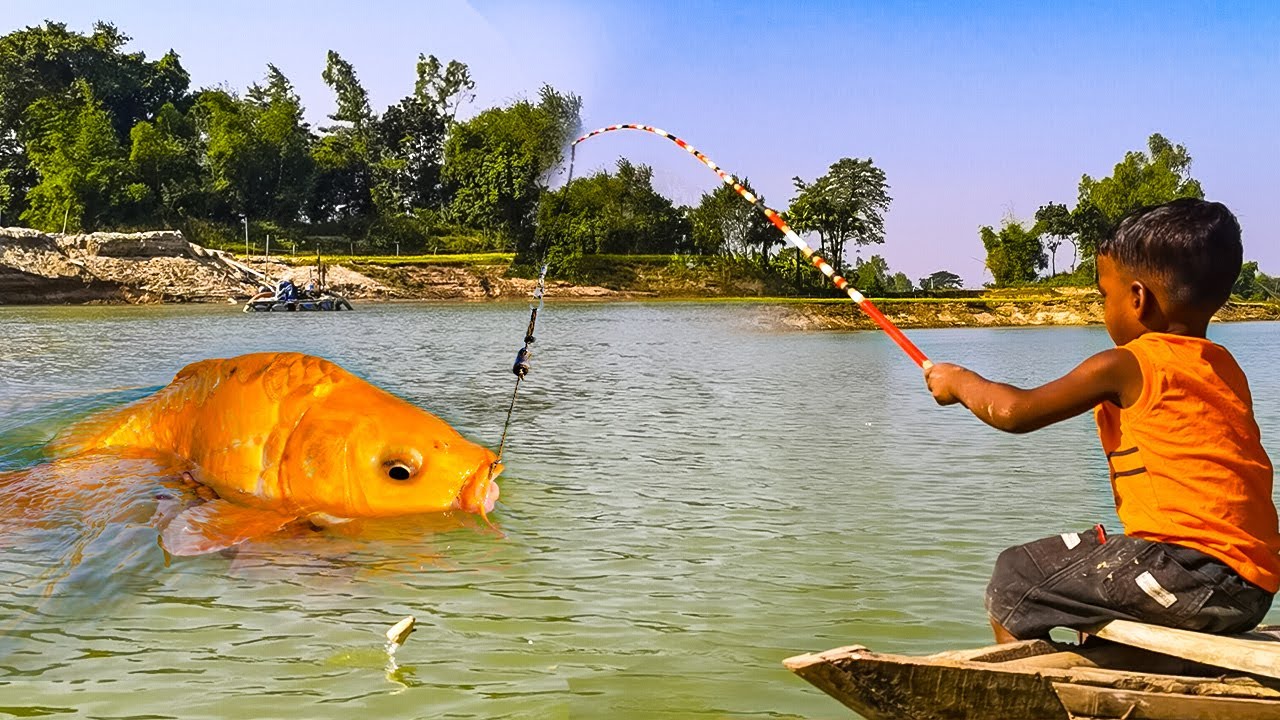 Amazing Best Traditional Boy Hunting Big Fish By Hook In Pound | Best ...
