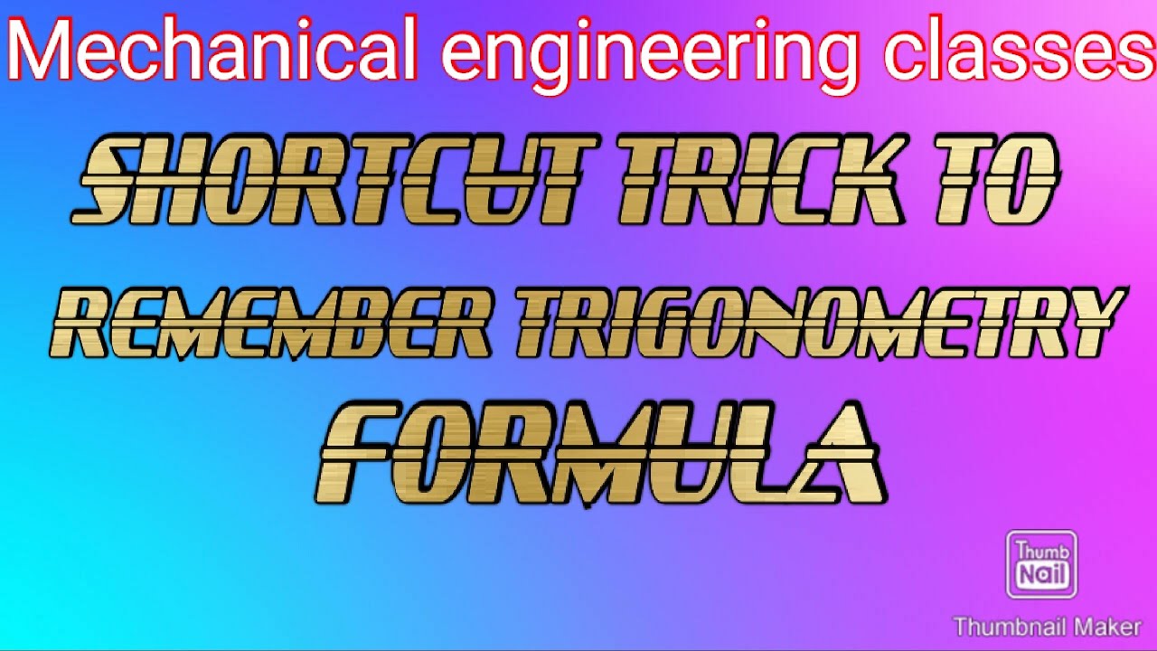 Shortcut trick to remember trigonometry formula. - YouTube