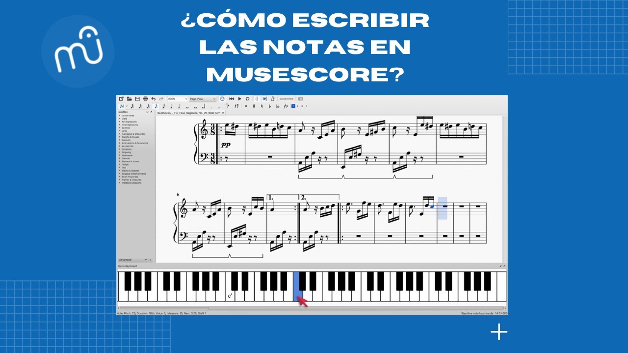 ¿Cómo escribir notas en la partitura? | MuseScore (TUTORIAL) - YouTube