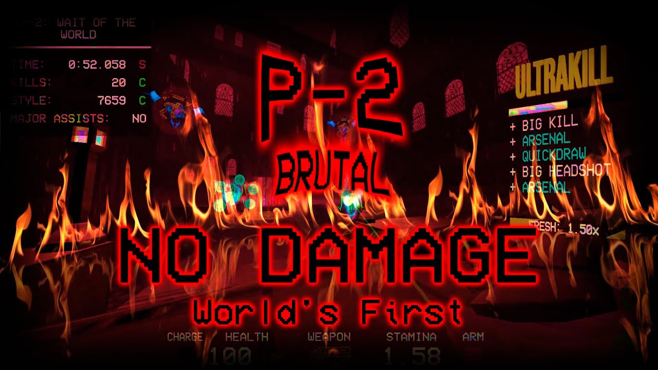 ULTRAKILL | BRUTAL P-2 P% NO DAMAGE (World's First) - YouTube