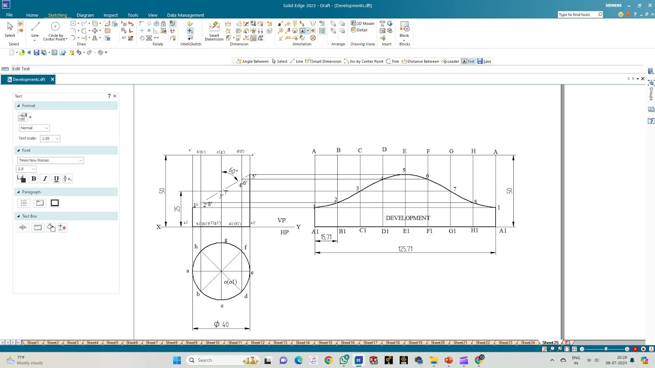 Development of Lateral Surfaces of Solids Cylinder 03 - YouTube