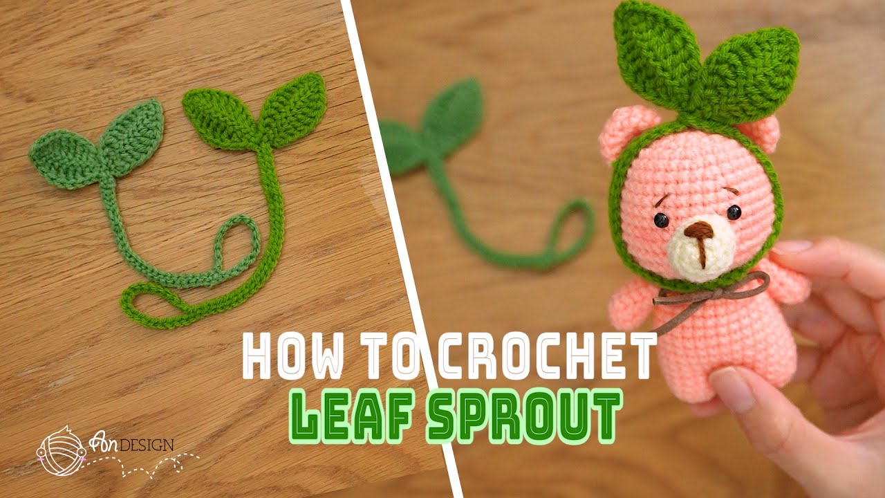 Crochet leaf sprout | Multipurpose Tie | easy for beginner - YouTube