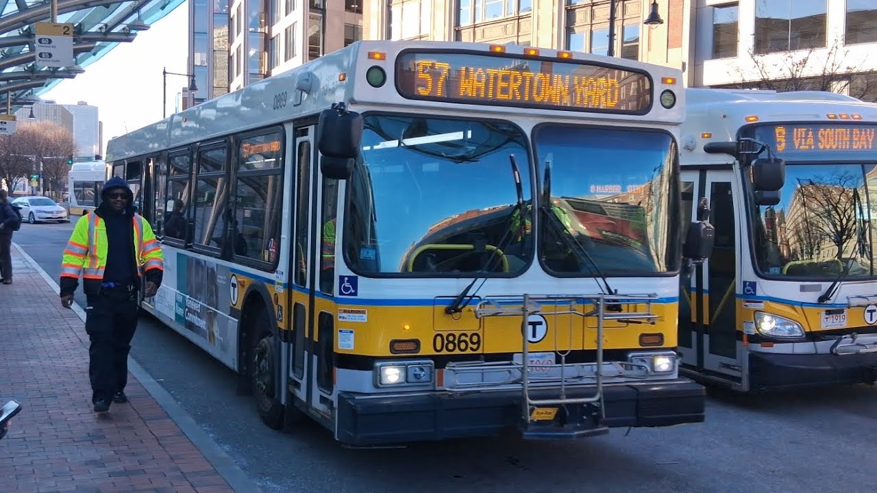 Riding the full MBTA route 57 to Watertown Yard - YouTube
