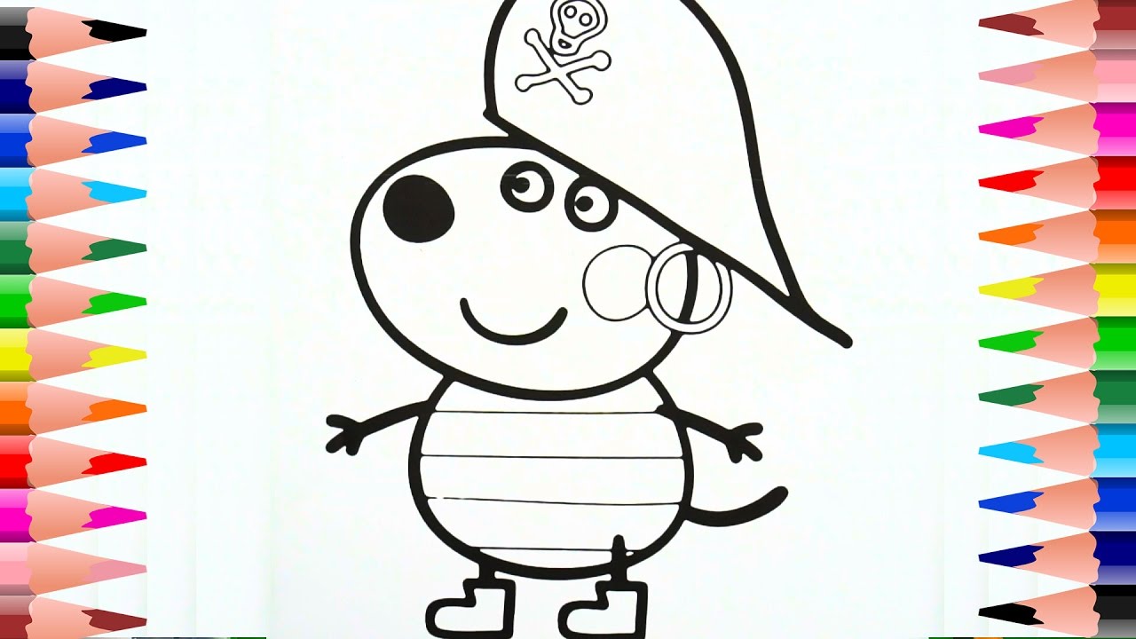 Coloring Pages Peppa Pig Danny Dog Coloring Book for Kids Learning ...
