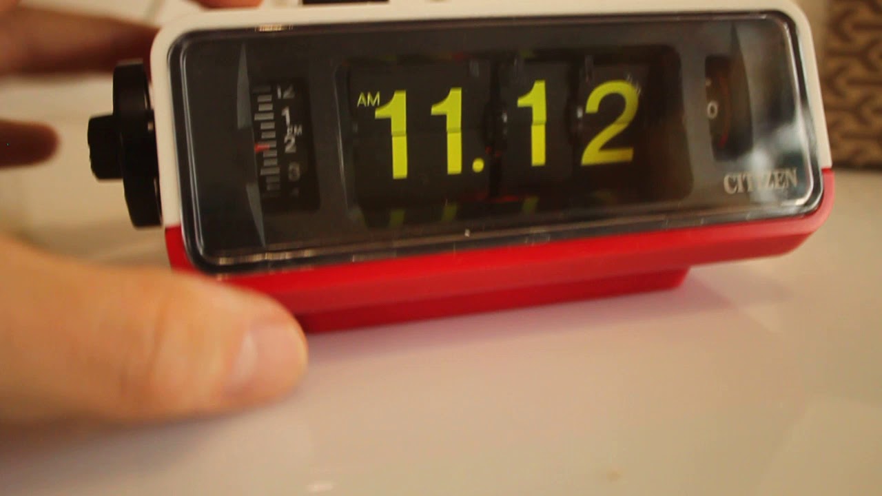 Citizen Japanese flip-alarm-clock - YouTube