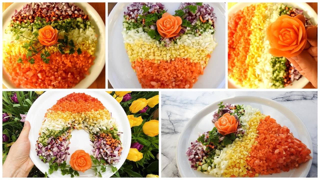 Art In Carrot Rose Flower | Rainbow Vegetable Carving Garnish ...