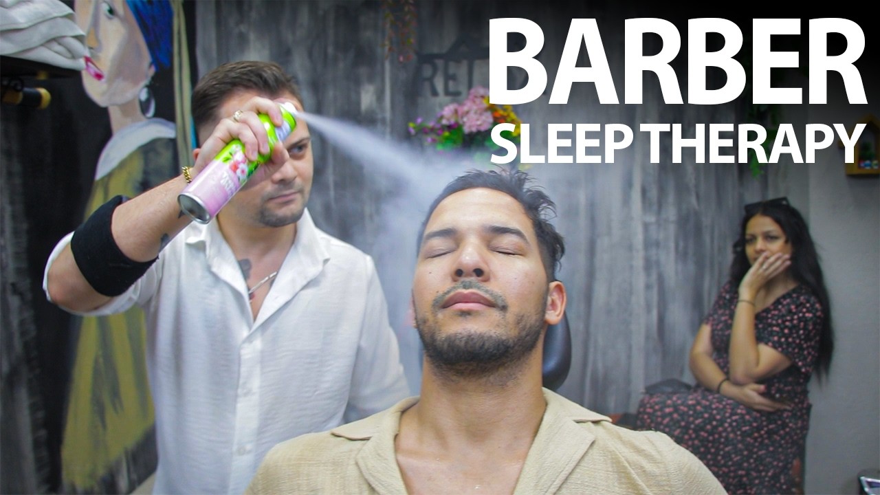 SLEEP ASMR | Sleep With The Best Barber Massage On The World (head, face, ear, neck massage ...