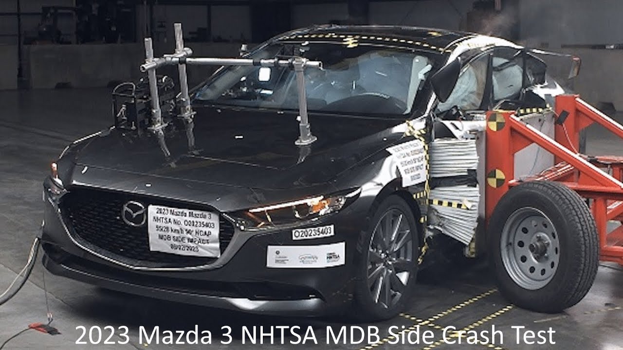 2023-2024 Mazda 3 Sedan / Hatchback NHTSA MDB Side Crash Test - YouTube