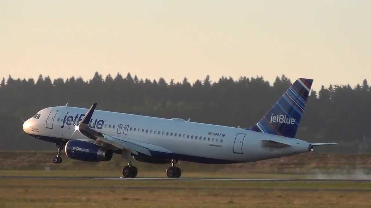 JetBlue N807JB A320 Landing Portland Airport (PDX) - YouTube