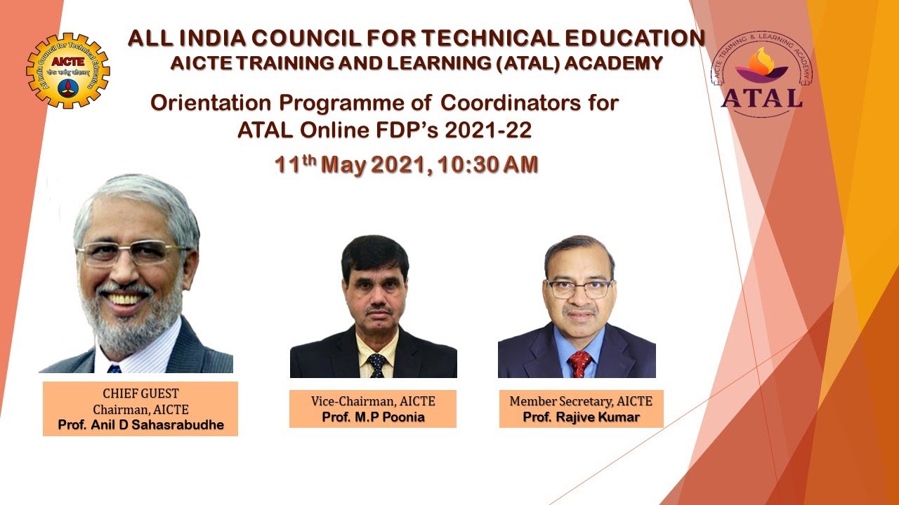 Orientation Program of Coordinators for ATAL online FDP's 2021-22 #ATAL ...