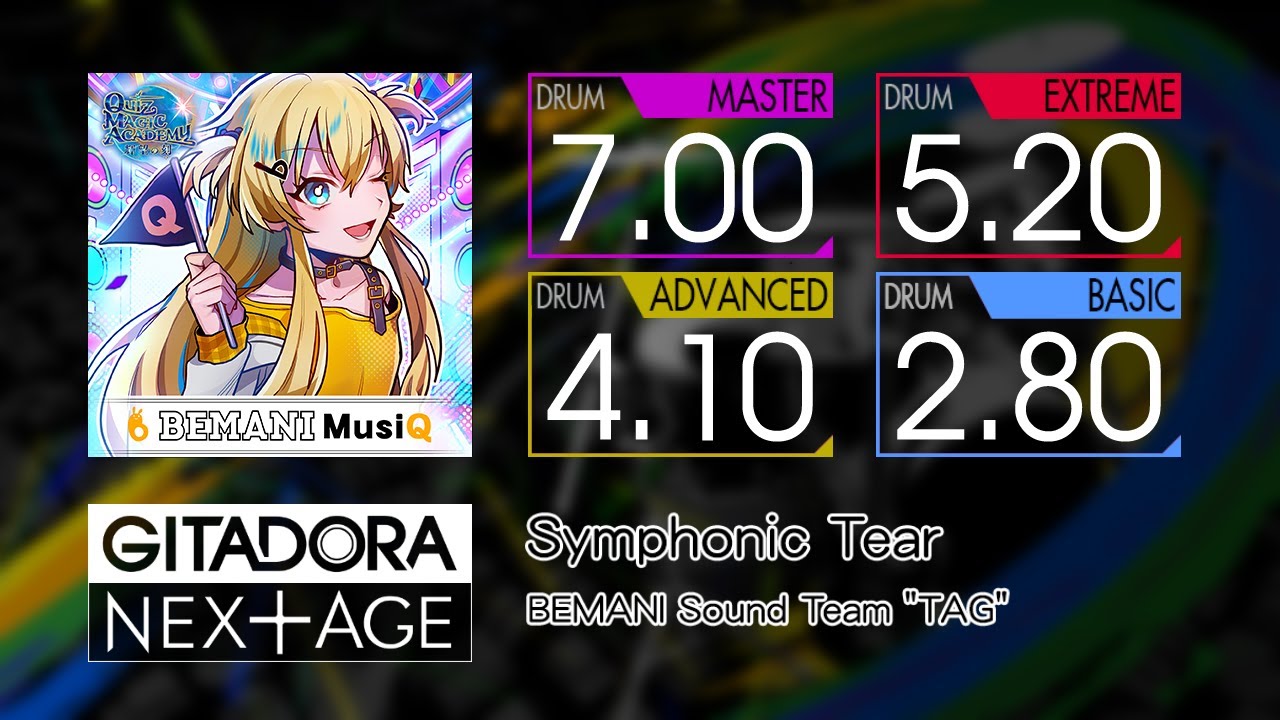 【GITADORA】 Symphonic Tear (MASTER ~ BASIC) Drum - YouTube