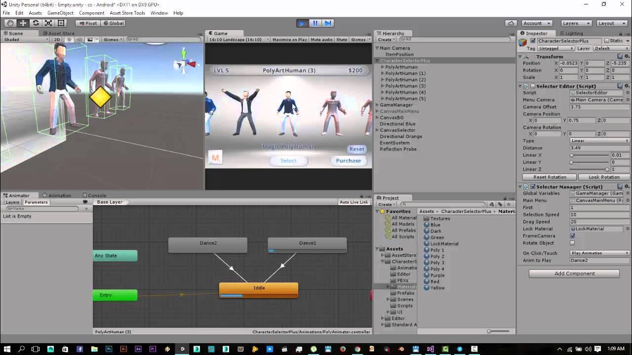 Character Selector Unity Asset - YouTube