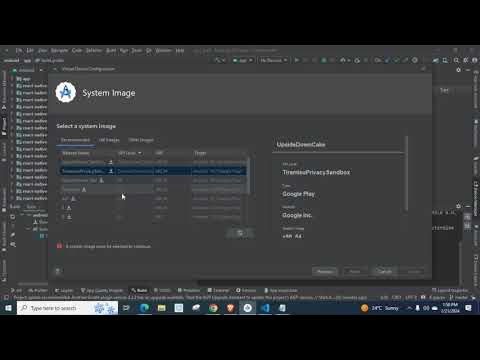 A system image must be selected to continue android studio emulator solved - YouTube