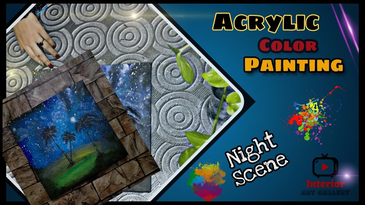 Acrylic Painting Night Scene | Easy art work | Night Painting ...