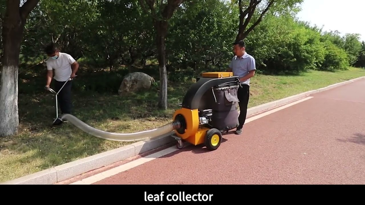 Hand Push Leaves Collect Machine Lawn Video Demonstration - YouTube