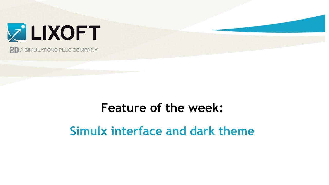 Feature of the week #97: Simulx interface and dark theme - YouTube