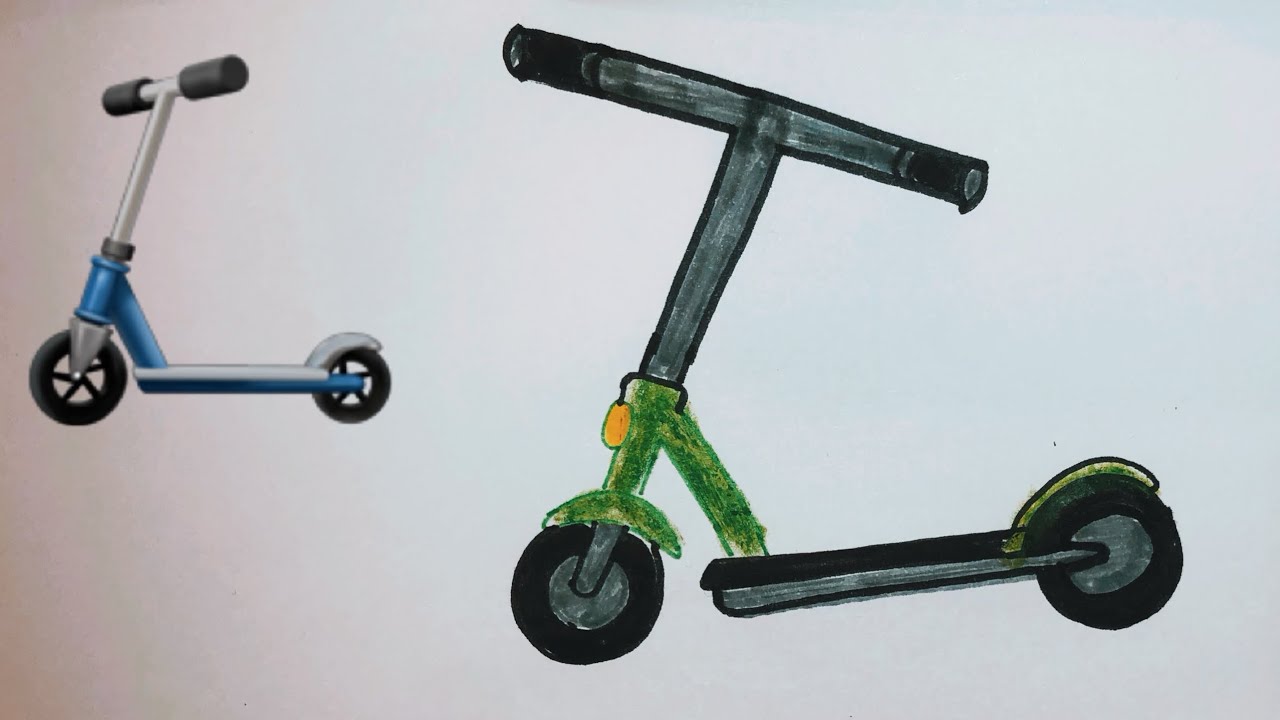 How to draw a Scooter || Scooter drawing easy || Bike drawing easy || # ...