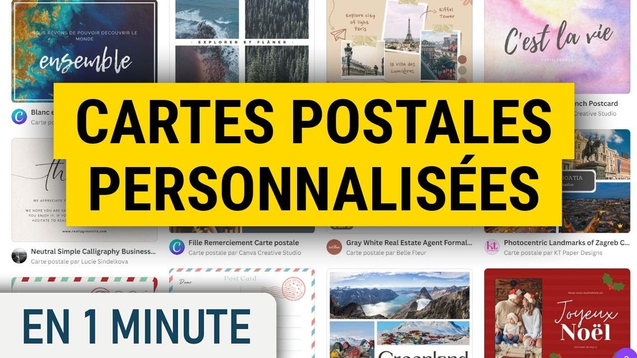 Créer des cartes postales personnalisées avec Canva - YouTube