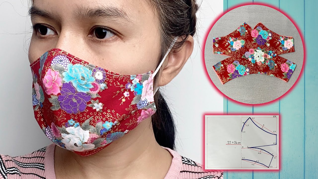Very Easy New Style Pattern 3D Face Mask | Fabric Face Mask ideas - YouTube