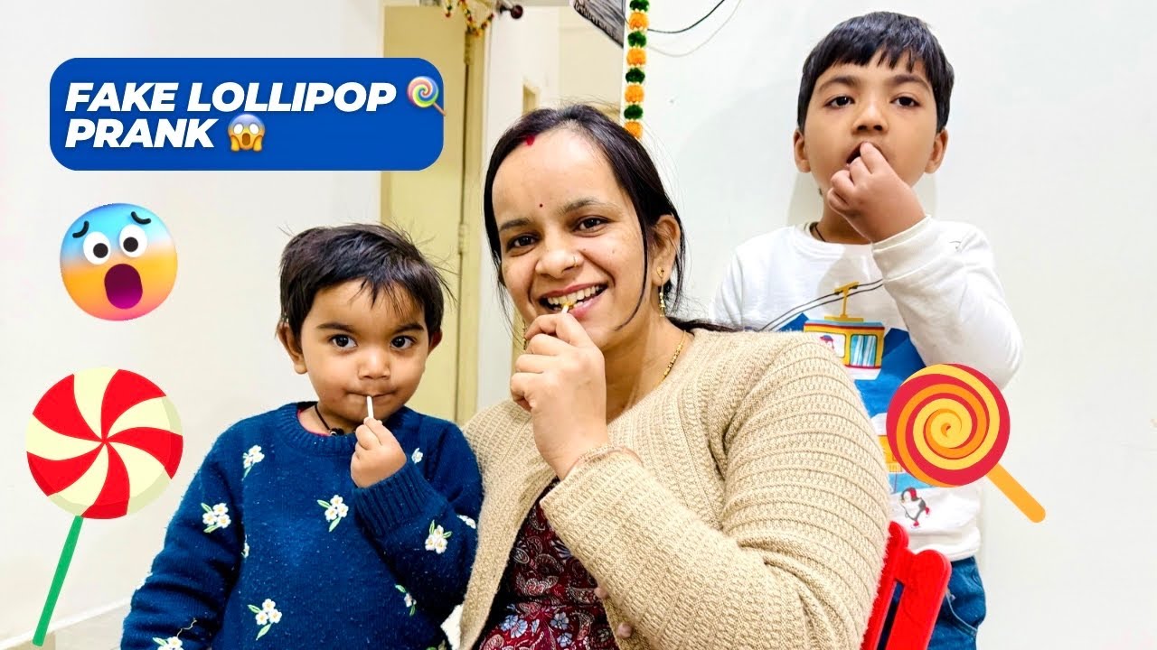 Fake Lollipop 🍭 prank on Krashiv and Kashvi 🤣 - YouTube