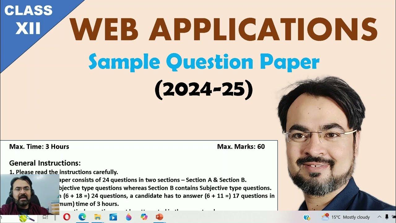 Sample paper Web Application class 12 CBSE 2025 EXAM | 803 | PYQ | Question Paper pattern - YouTube