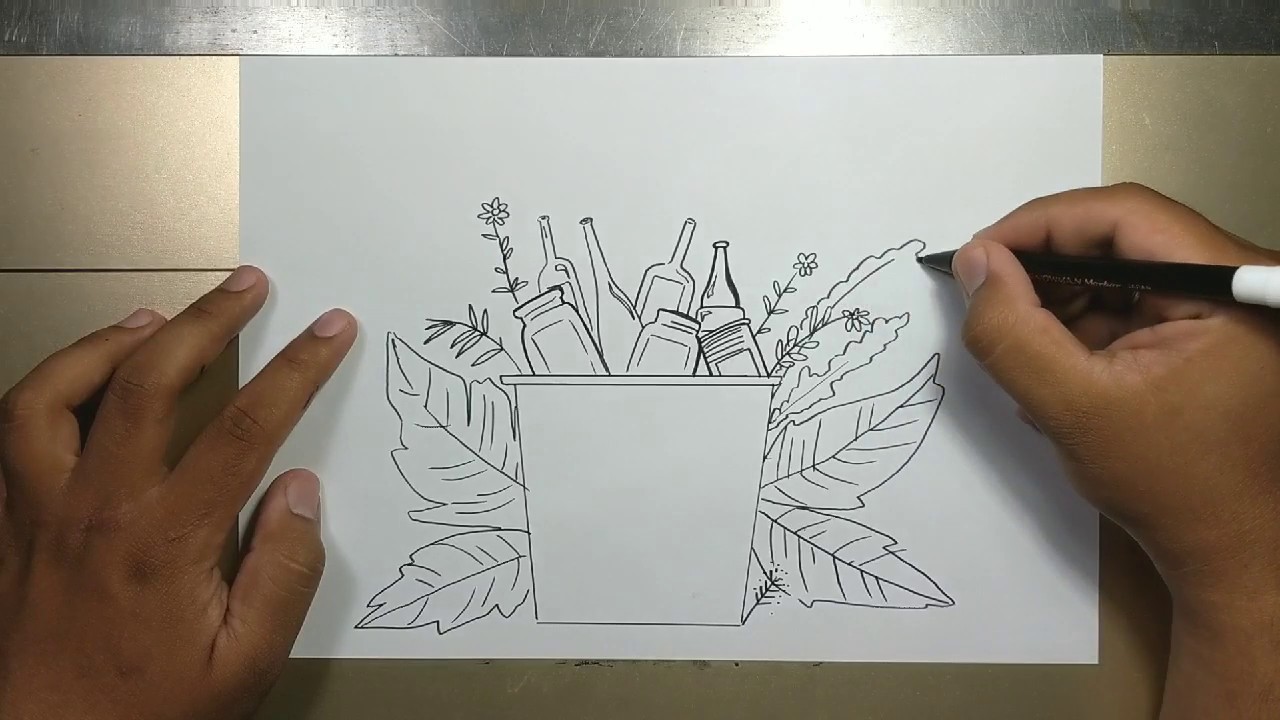 How to draw ENVIRONMENT recycle in 5 minutes - YouTube