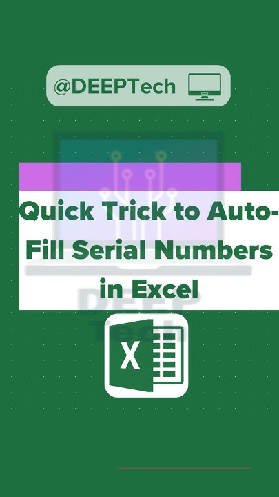 “Quick Trick to Auto-Fill Serial Numbers in Excel! ⏱️📊” - YouTube