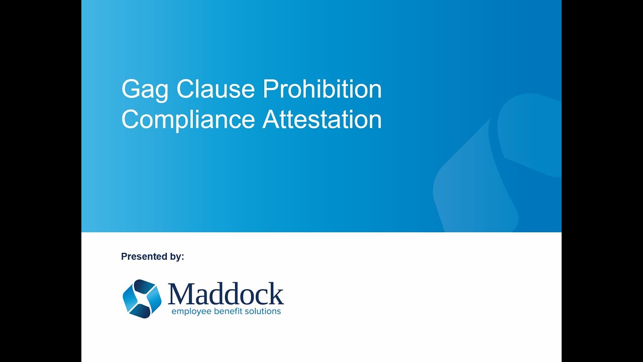 Gag Clause Prohibition Attestation Reporting - YouTube