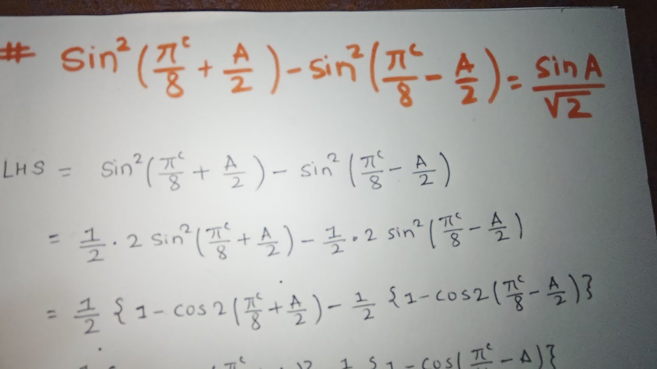 Optional class 10 trigonometry problem, - YouTube