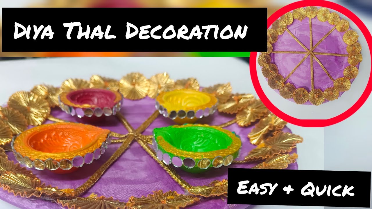 Last Minute Diya Thaal Decorate Ideas 💡 | Easy And Quick Thaali ...