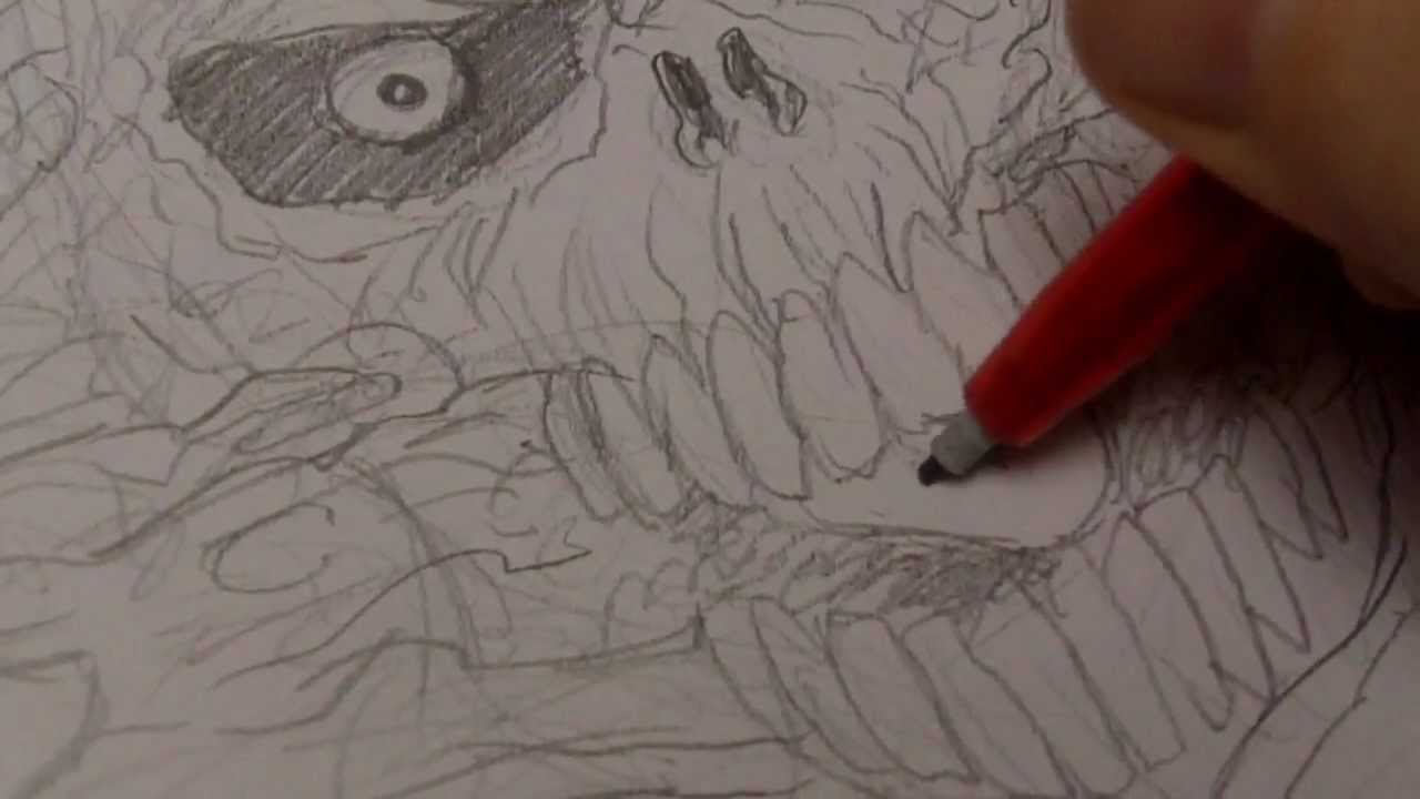 Ripper Skull Art - Pencil Drawing - YouTube