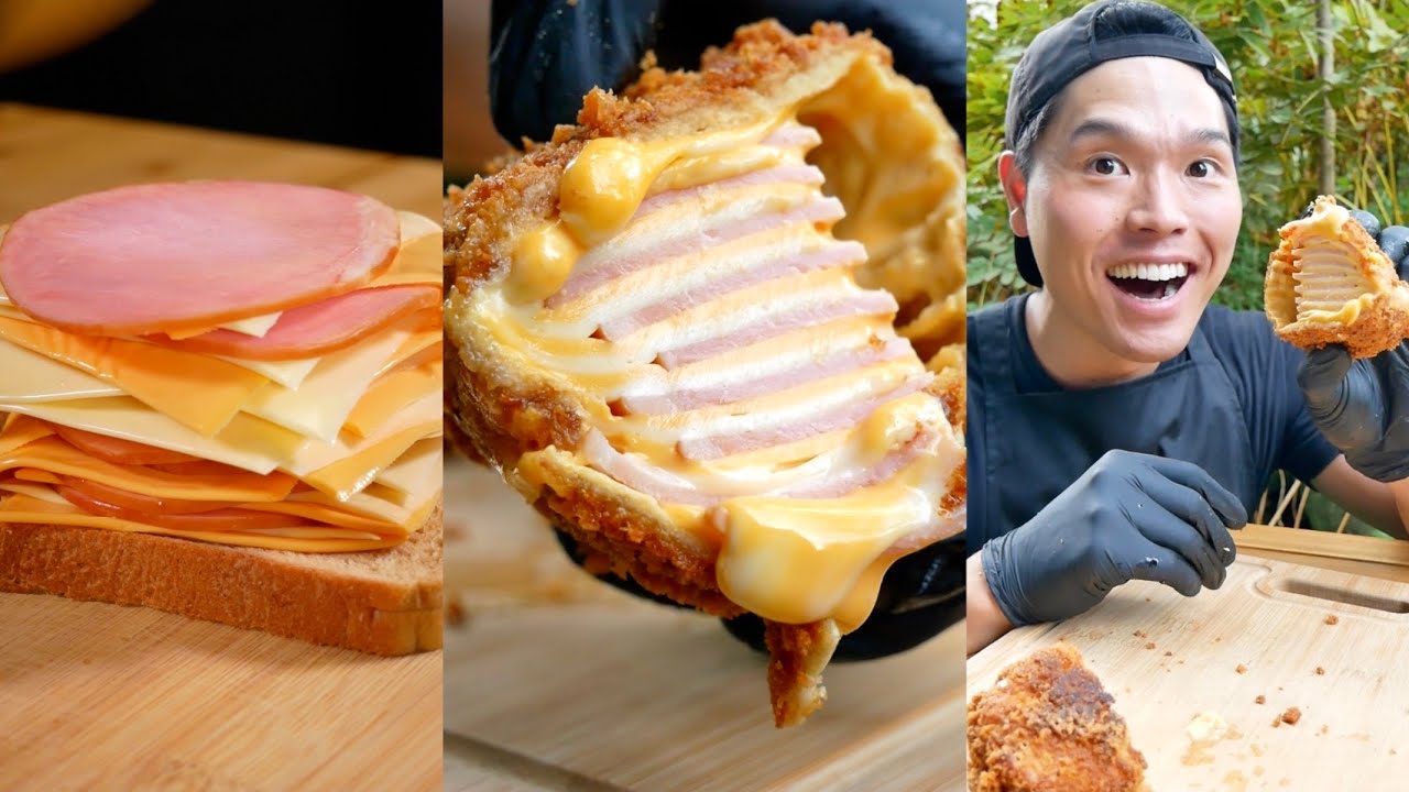 ASMR | Freid cheese & ham layered sandwich| MUKBANG | COOKING - YouTube