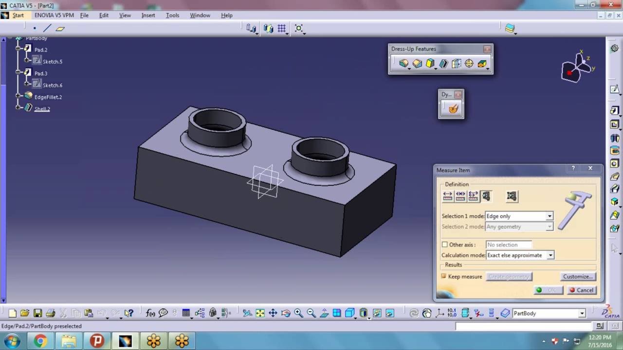 CATIA V5 TRAINING|Dress-up features-2|Shell feature - YouTube