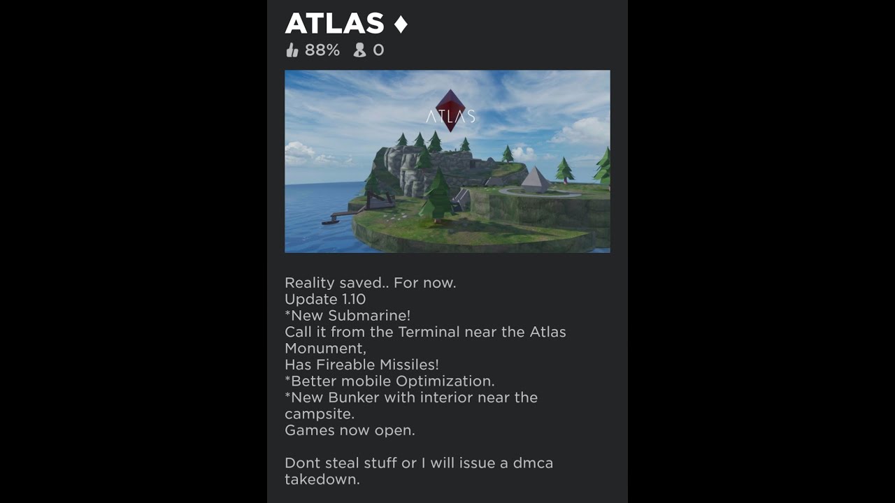 Atlas Roblox Update #1 - YouTube