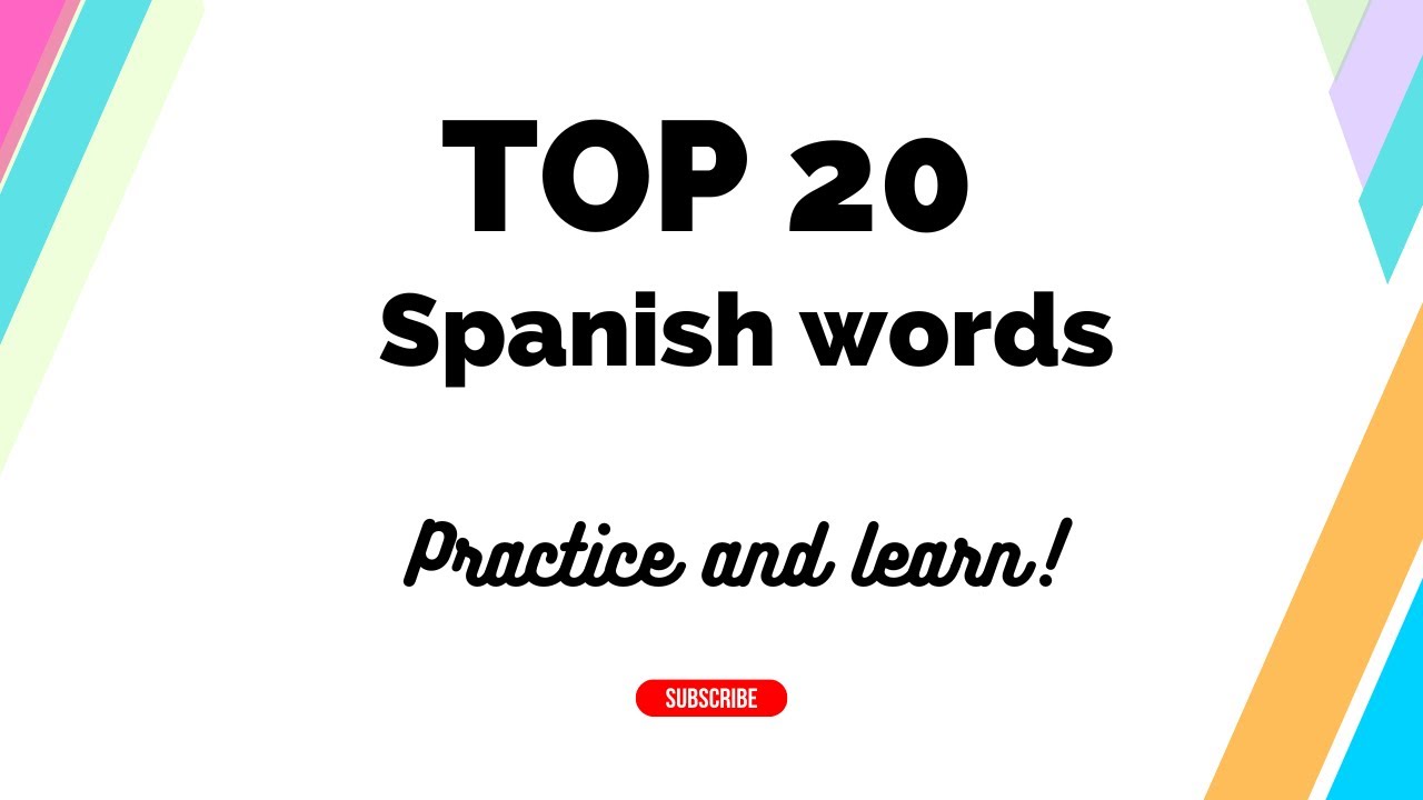 Top most common WORDS in Spanish - Spanish Lessons #spanishvocab - YouTube