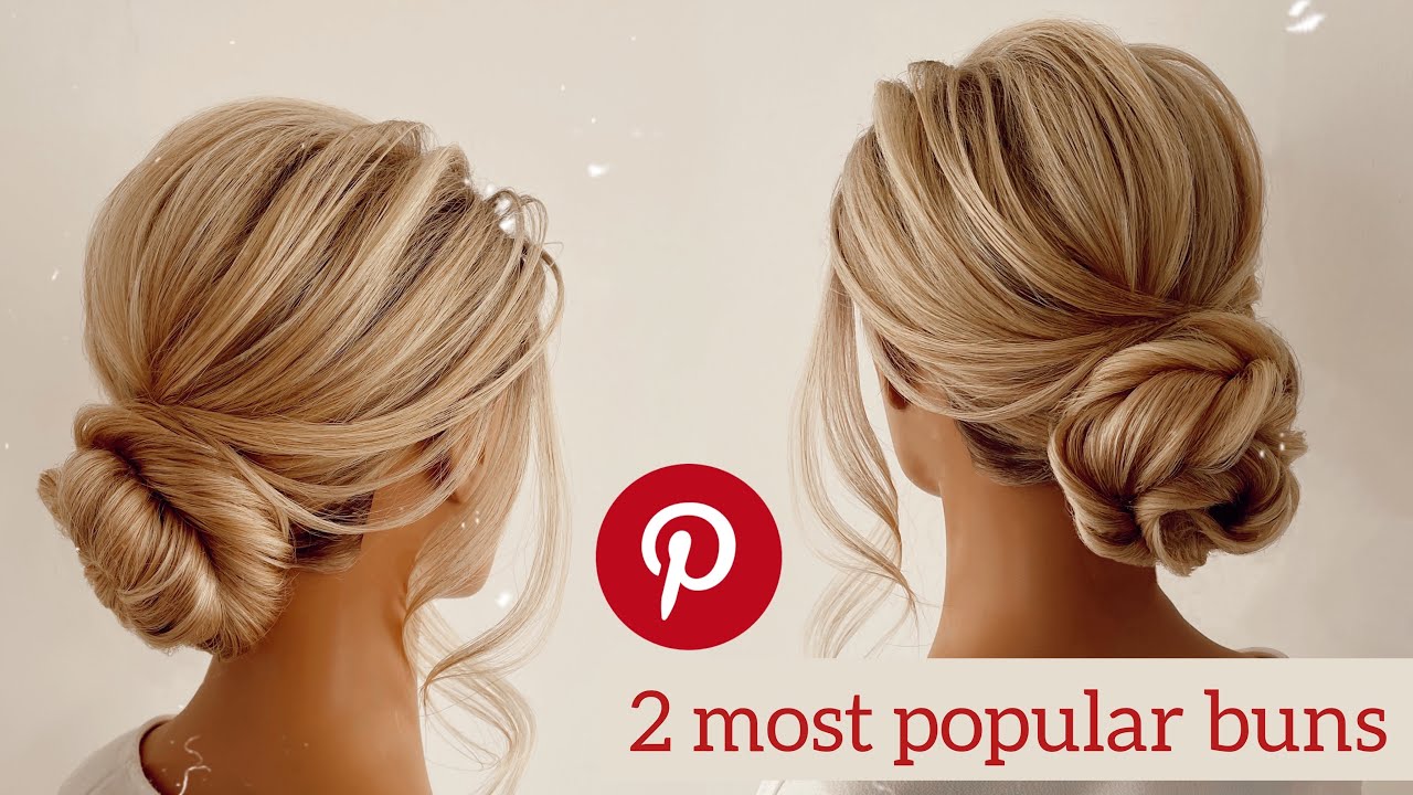 2 Trendy Pinterest Hairstyles: Sleek Low Bun and Donut Bun Tutorial ...