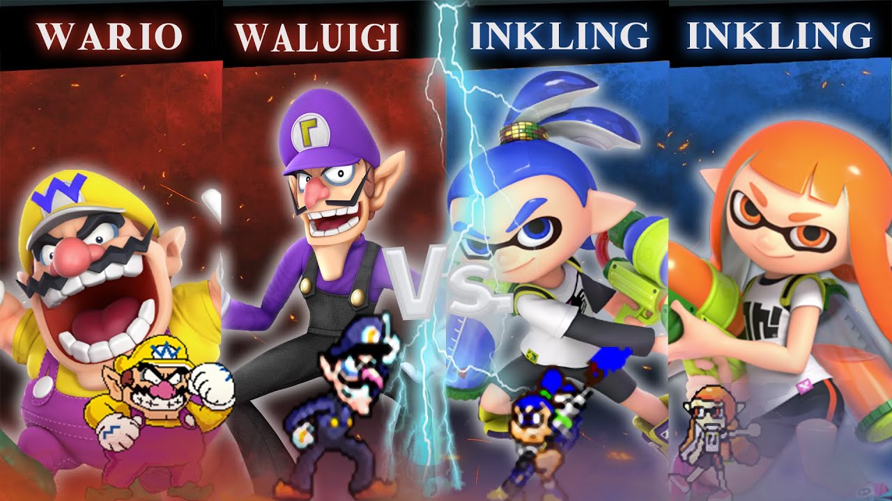[MUGEN] Wario & Waluigi vs & Inkling & Inkling - YouTube