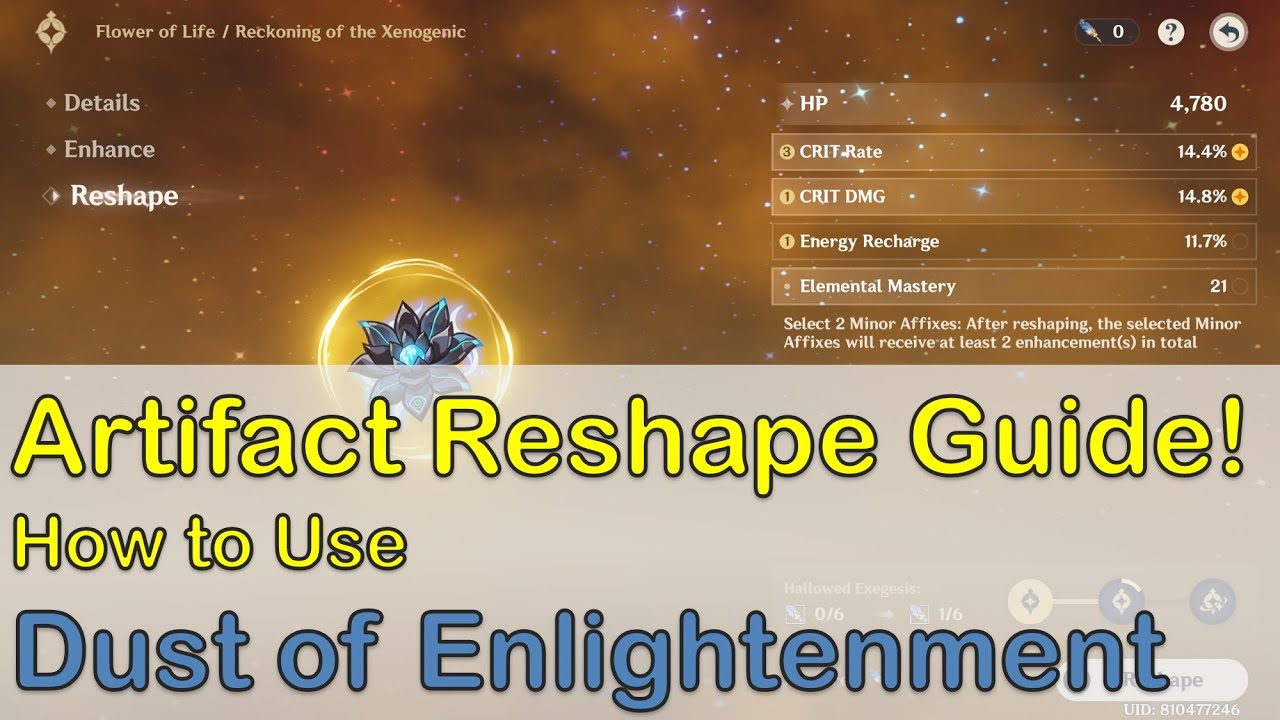 Artifact Reshape Guide! How to Use Dust of Enlightenment | Genshin ...