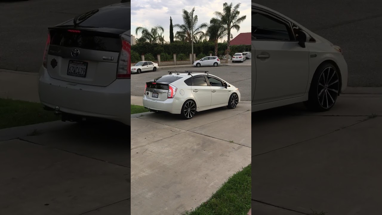 Prius with 20 inch rims - YouTube