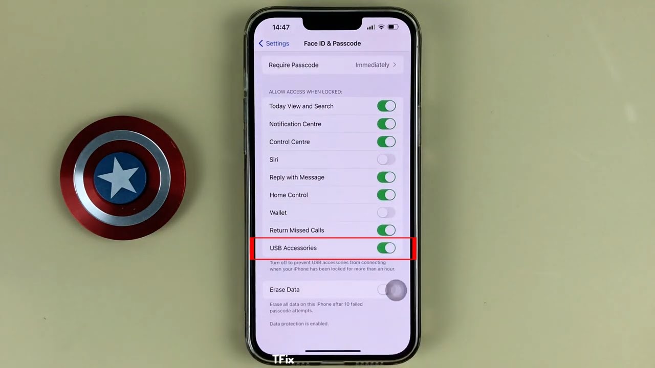 How to enable/disable USB Accessories on iPhone 13 Pro Max ios 15 - YouTube