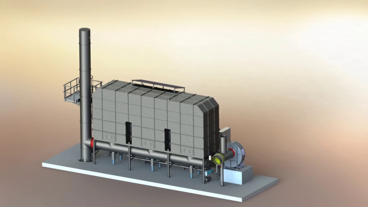 Regenerative Thermal Oxidizer (RTO) 3D render video - Portugal (Tecam ...